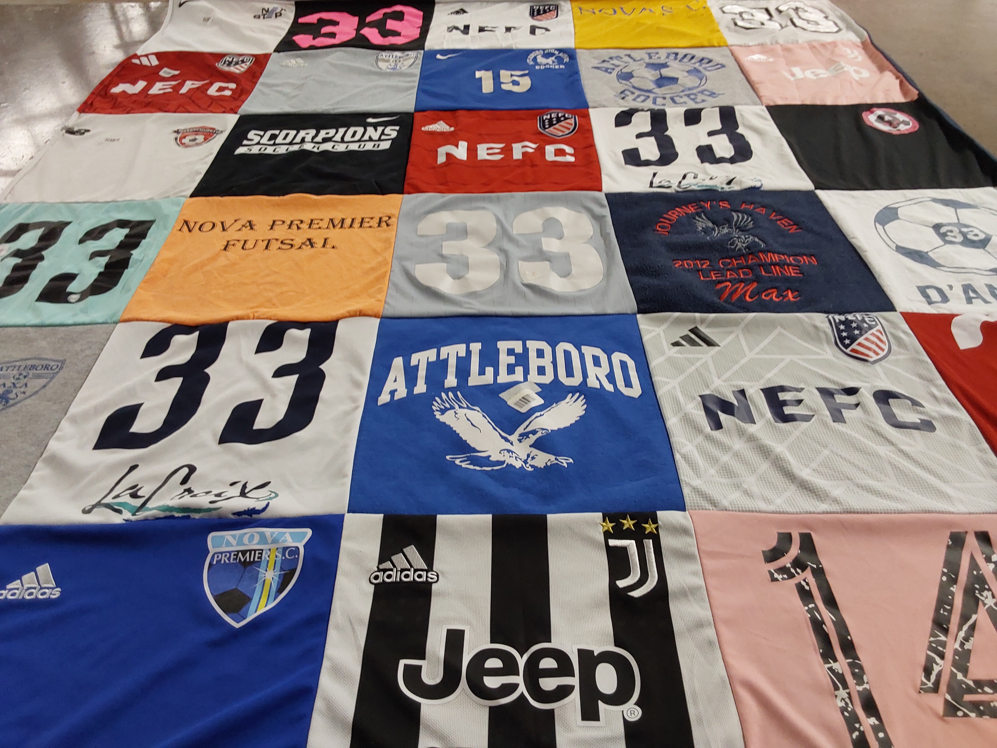 Project Repat - Attleboro High School T-shirt Quilt